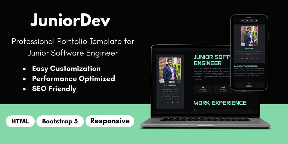 JuniorDev - Junior developer portfolio template