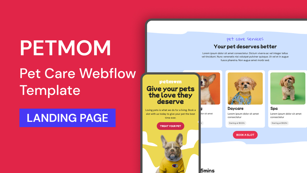 Petmom - Webflow Template (Landing Page)