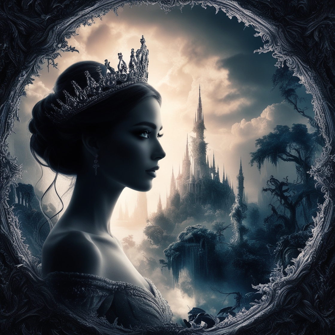 A stunningly detailed 8K Ultra HD image features a princess side ...
