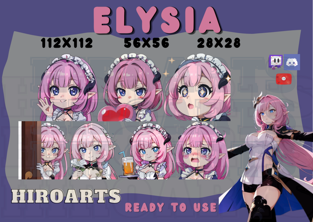 Honkai Impact 3rd Elysia Emote Package , Honkai Impact 3rd Elysia ...