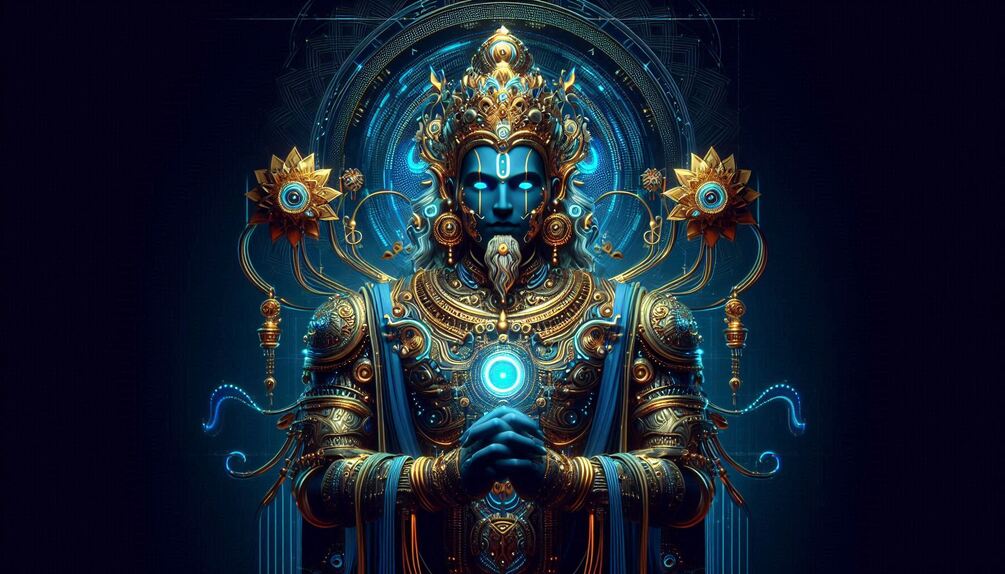 🌟 Divine Abstract Expressions: The Radiance of Lord Vishnu in Art 🌟