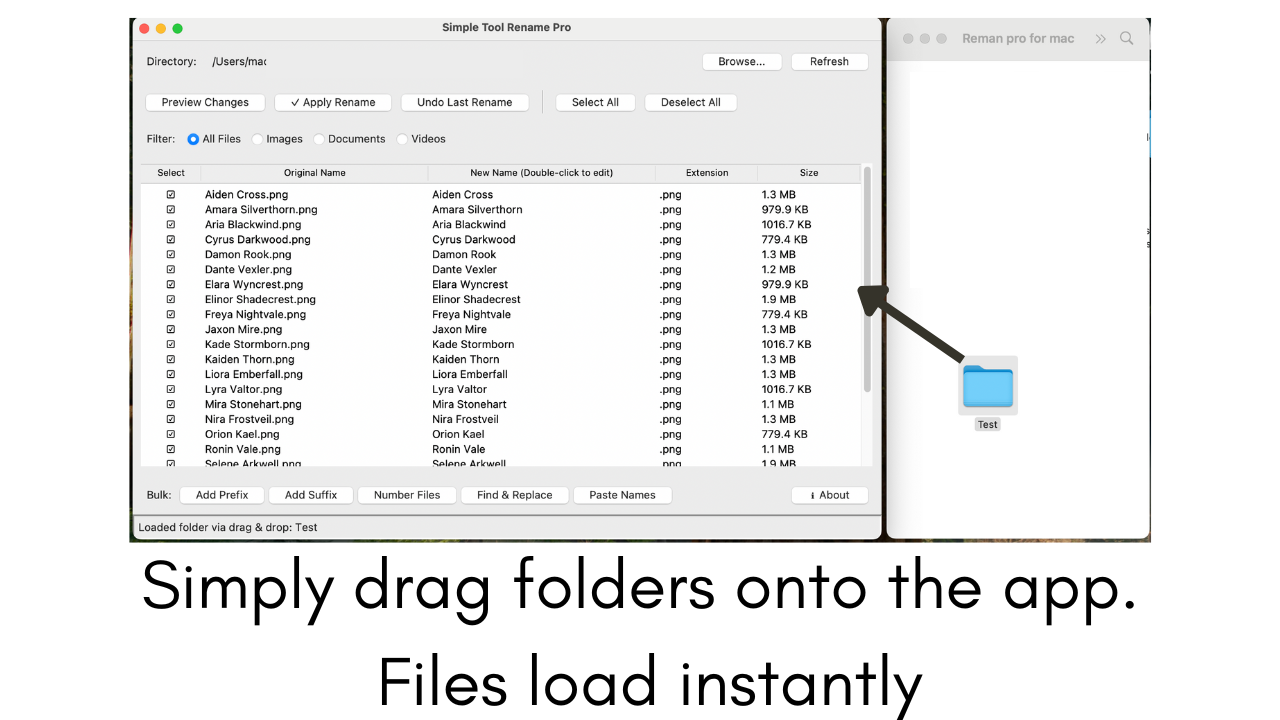 Fast Batch Renamer for Macbook