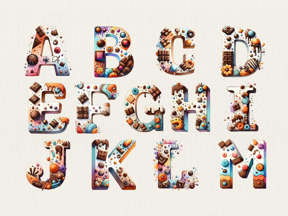 World CHOCOLATE Day Alphabets clipart