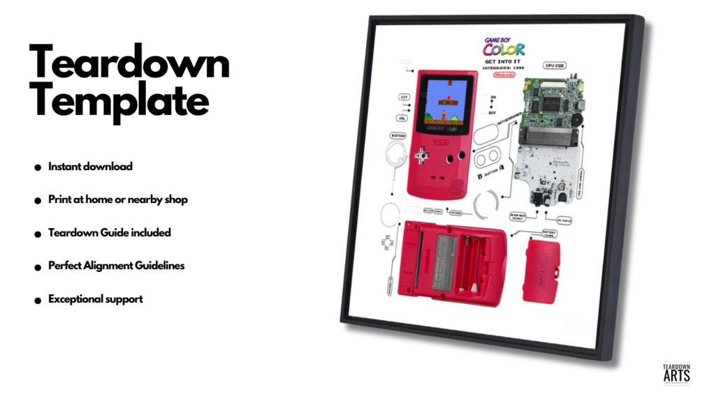 Game Boy Color Teardown Template Download