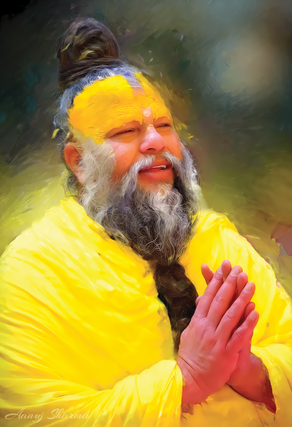 Premanand Ji Digital Oil Painting - Exclusive High-Resolution Artwork PDF (copy)