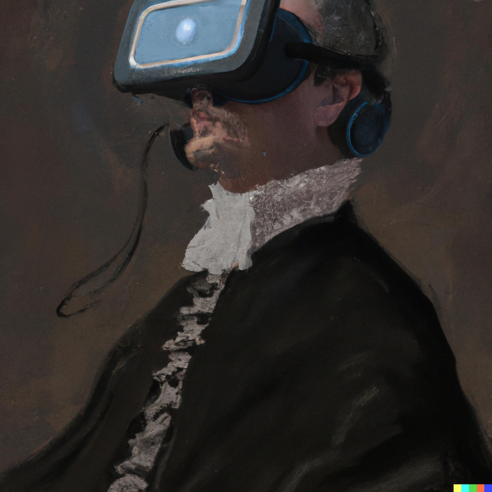 VR Headset on Dutch Masters painting image