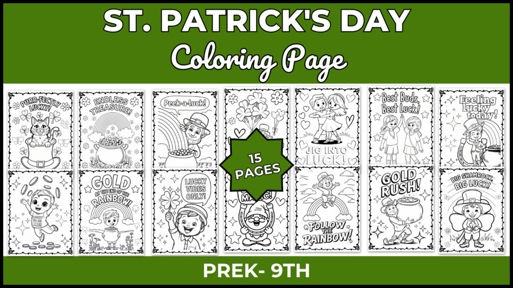 St. Patrick's Day Coloring Pages St. Patty's & March Fun Activities Spring