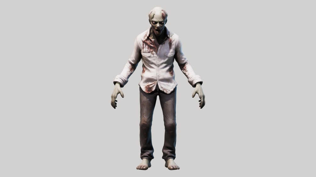 Zombie 3D Model - Rigged Fantasy Creature (FBX, OBJ, Maya, Mixamo)