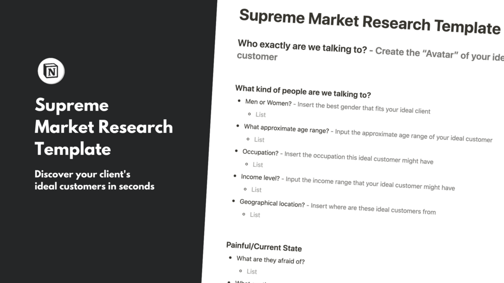 Supreme Market Research Template