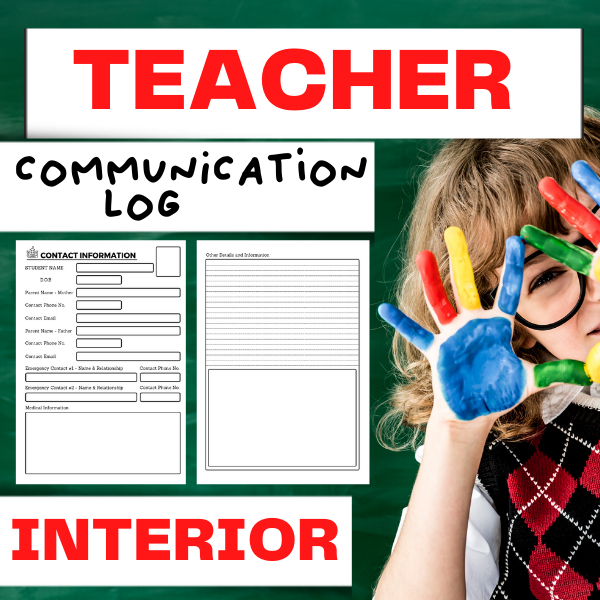 Teacher / School Communication Log Interior