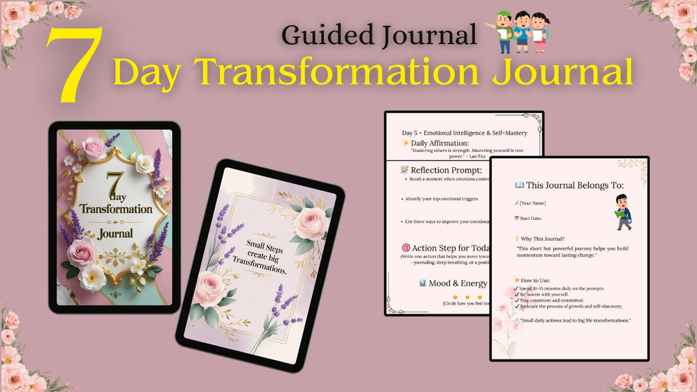 7-Day Transformation Digital Journal | Self-Growth, Mindset Shift ...