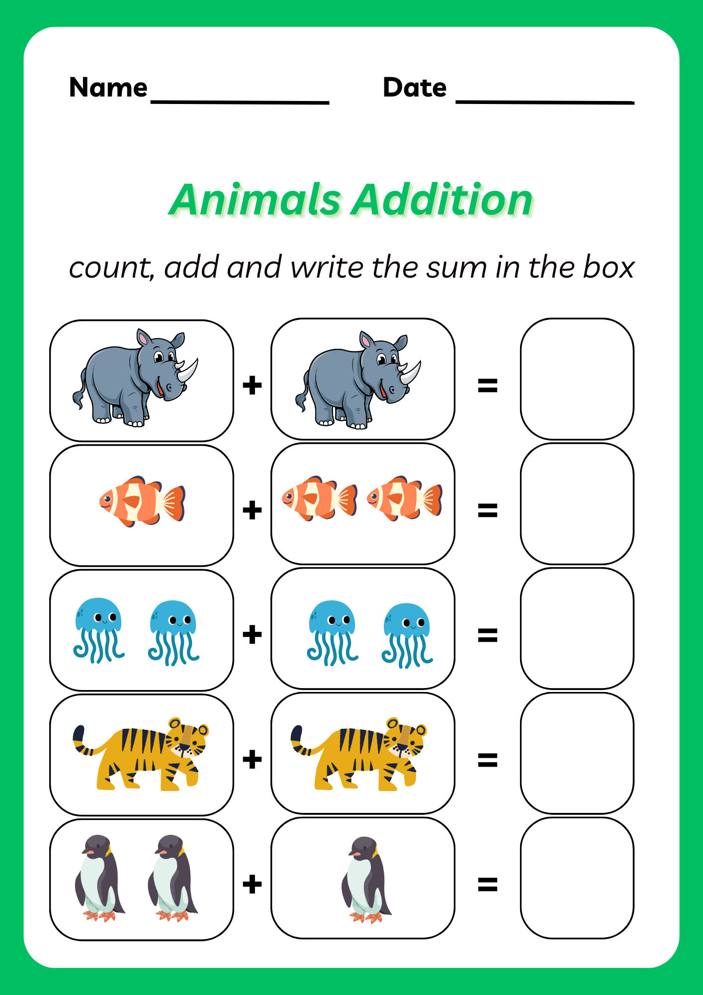 Preschool math worksheets - Activity kids