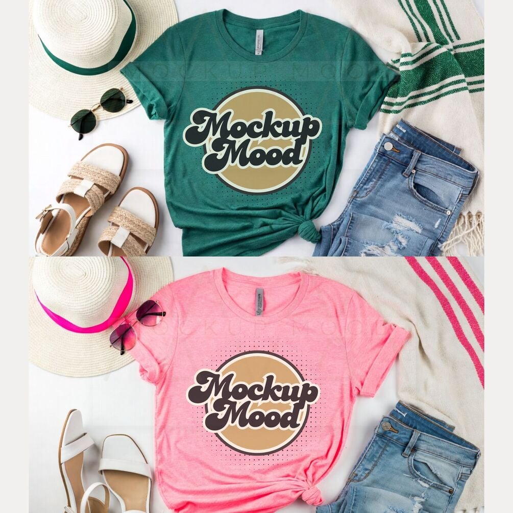 Bella Canvas 3001 Flat Lay T-Shirt Mockups | 28 Colors | Premium ...