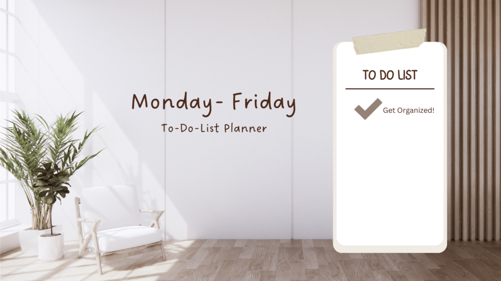 Monday thru Friday To-Do-List Planner