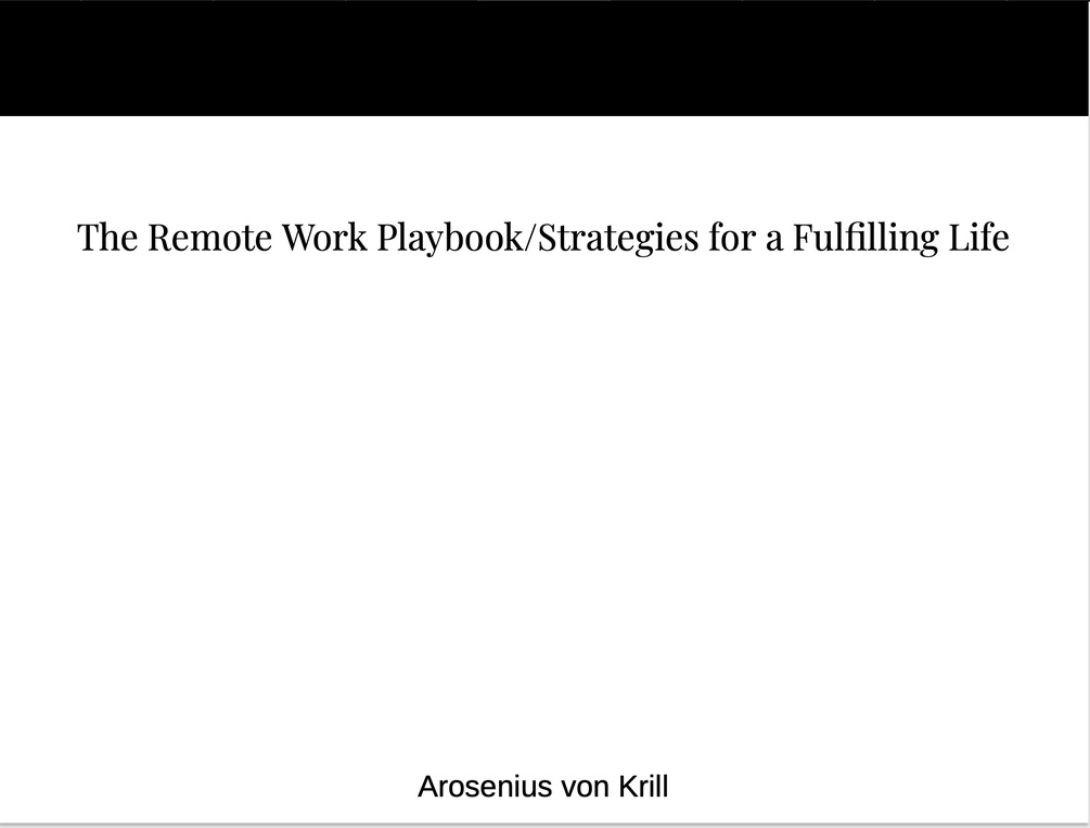 The remote work playbook