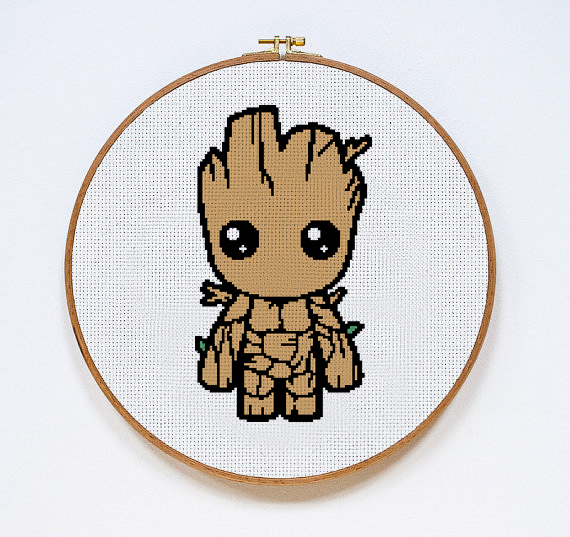 Baby Groot Cross Stitch Pattern PDF Download