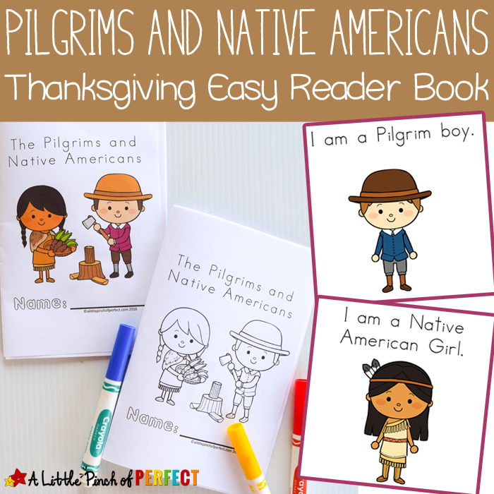 Printable Easy Reader Book: Pilgrims and Native Americans