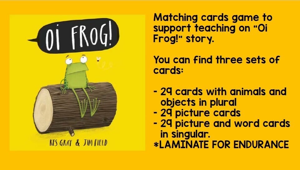 STORYTIME. Oi Frog! Matching cards game