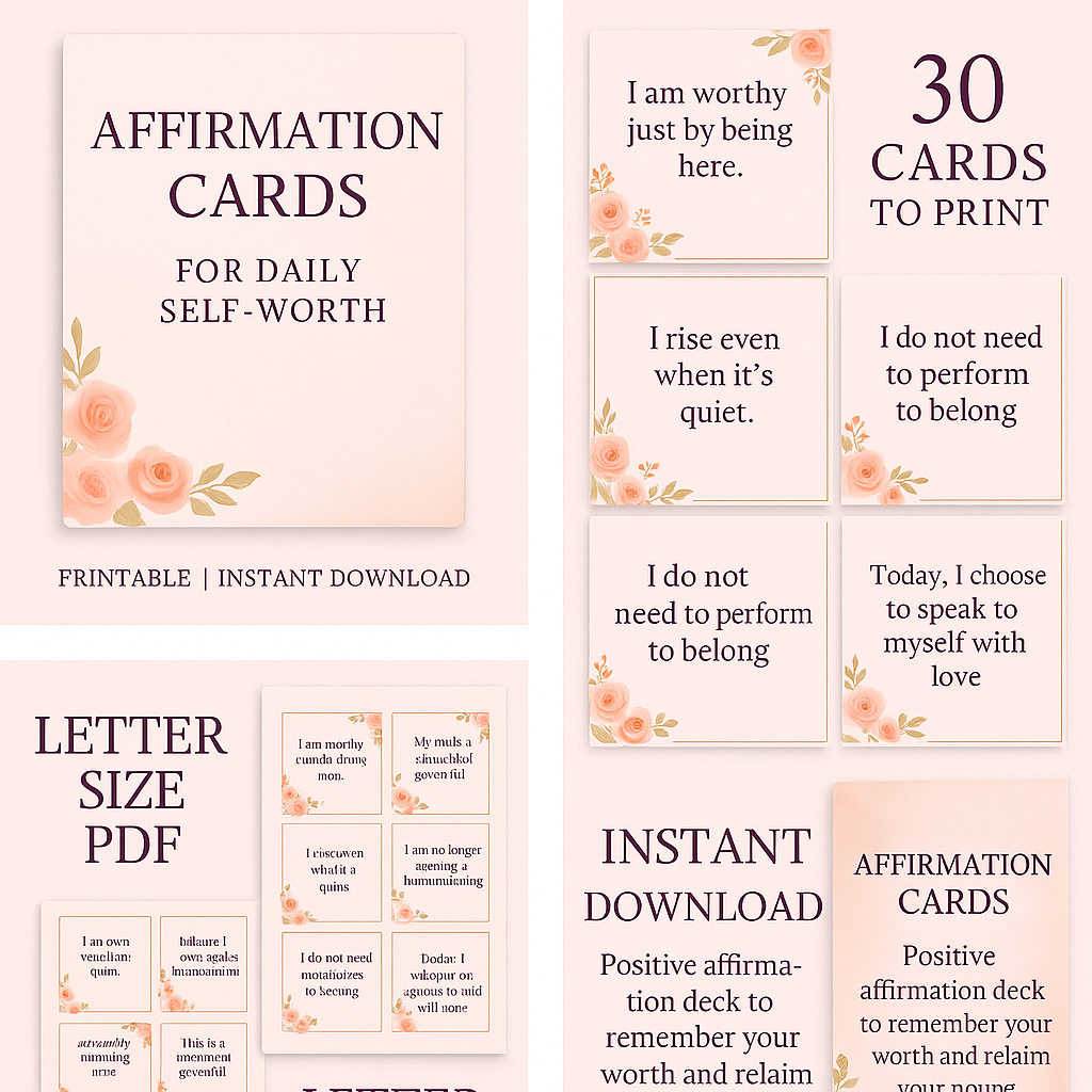 Self-Worth Reflection Bundle — Journal + Planner + Affirmations ...