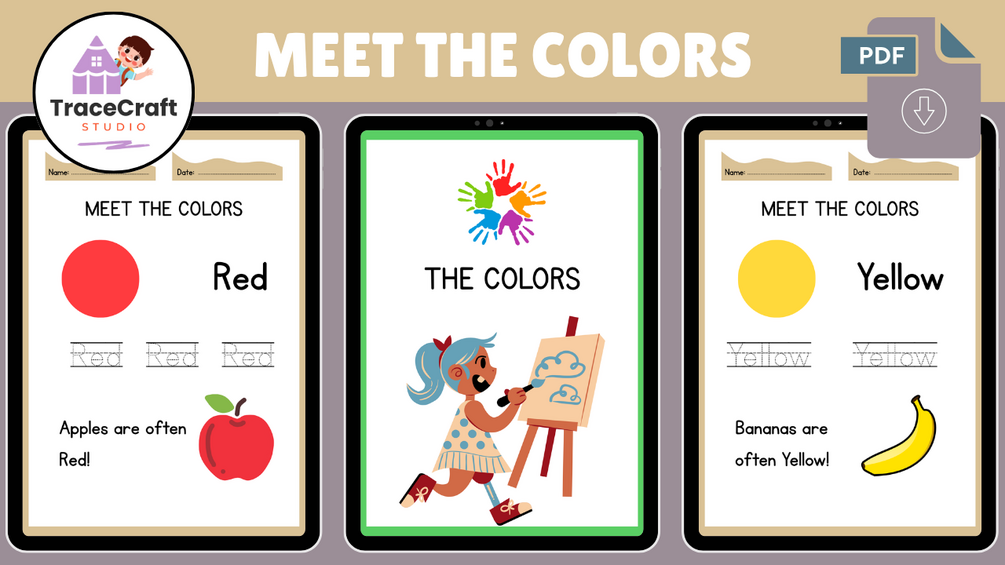 Meet The Colors: Color Recognition & Matching Worksheets