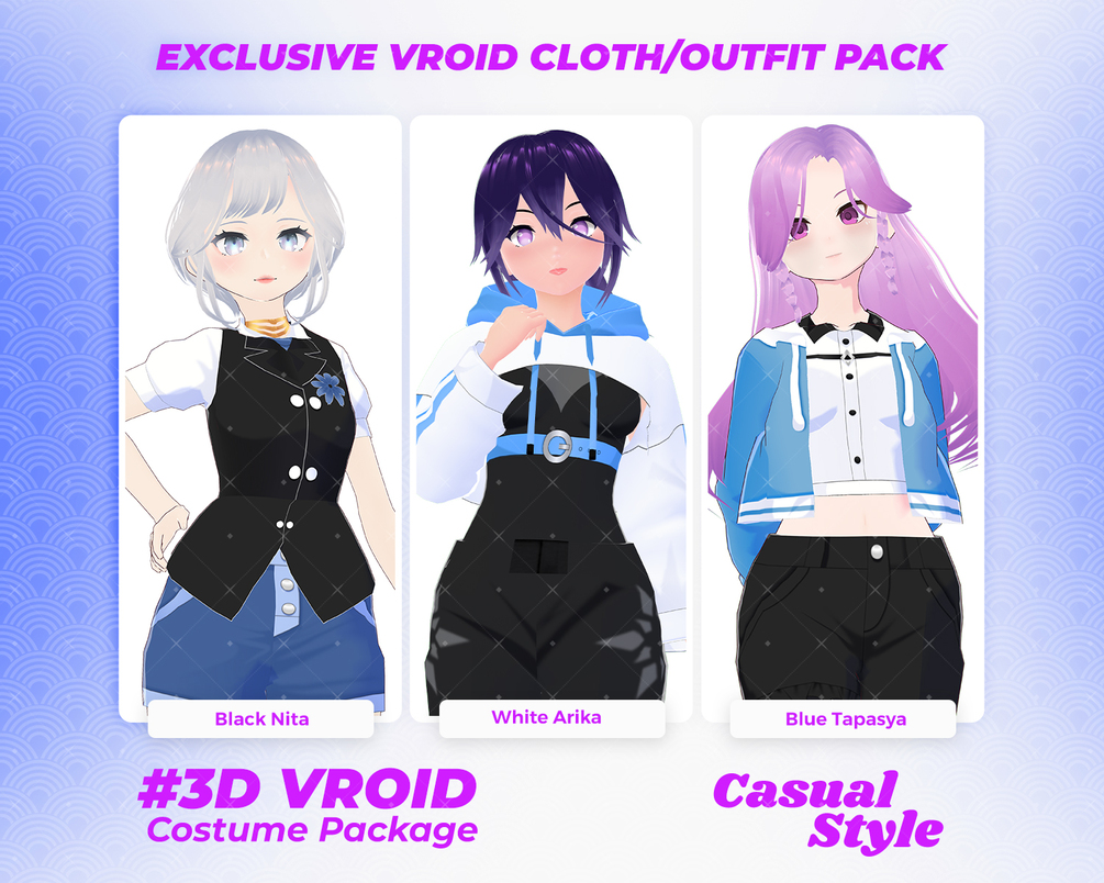 Vtuber Casual Outfits Cozy Couture Collection-VRoid Clothing Pack ...