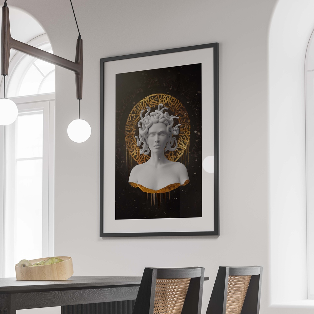 Medusa Aurora with Gold Nimbus Canvas Art for Print