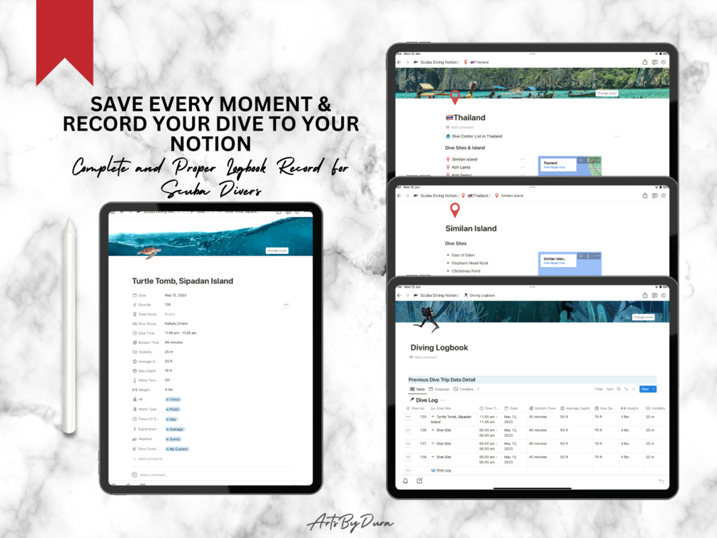 Scuba Diving Notion Template