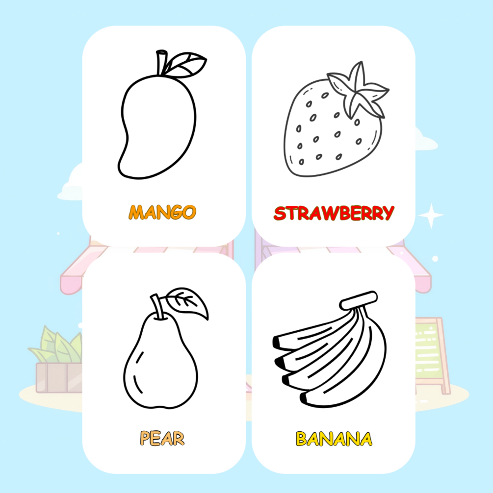 Color With Me : Fruits Fruity Fun Kids Coloring Book