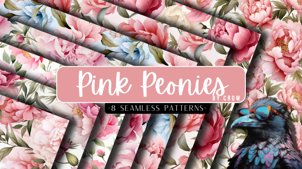 Pink Peonies Digital Paper Pack | Seamless Patterns | Commercial Use ...