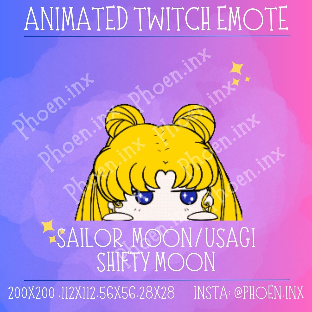 Shifty Moon side eye emote - animated