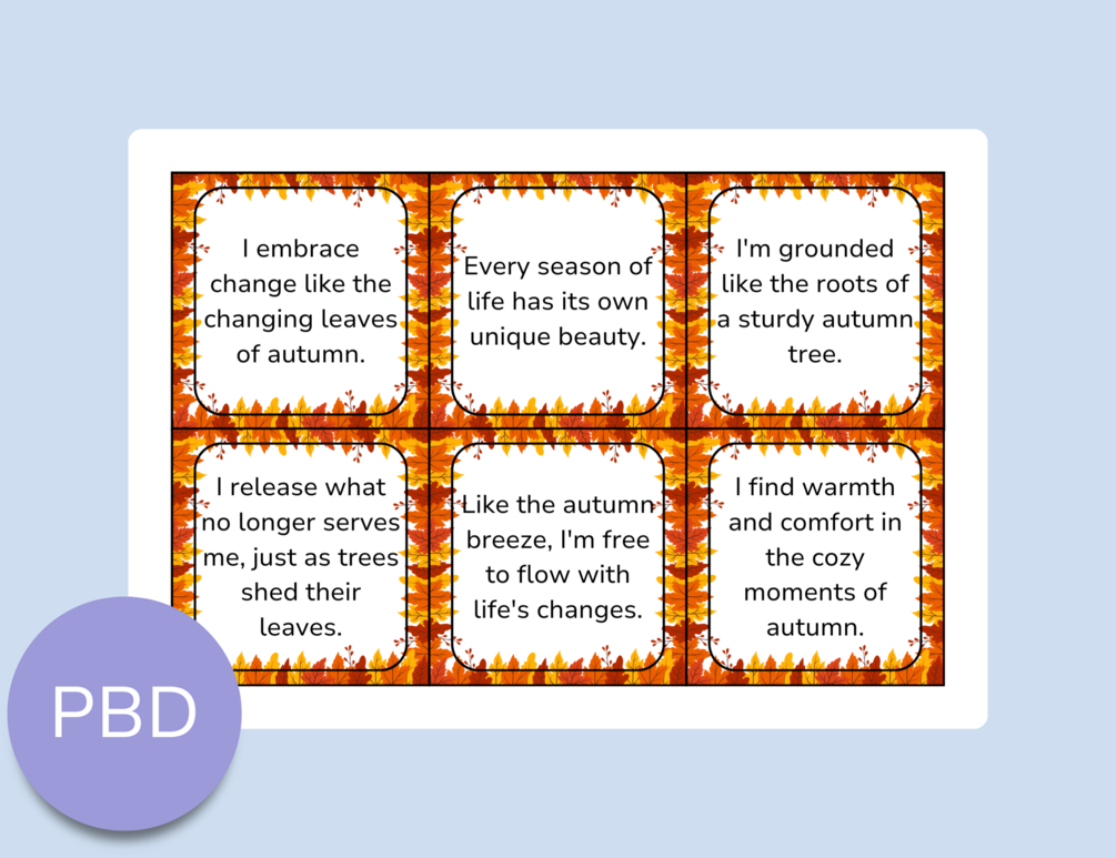 Autumn Awakening Affirmation Cards