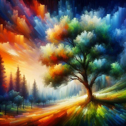 🌿🎨 Beautiful Abstract Expression Images of Trees and Nature 🖼️