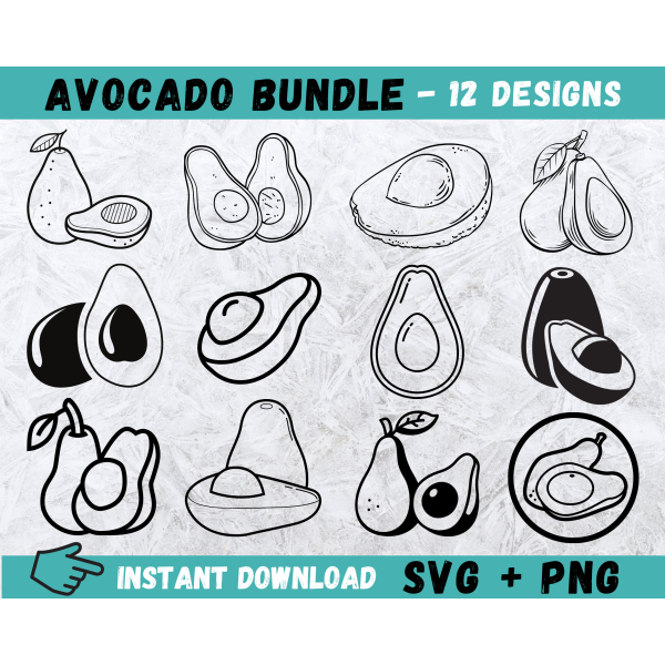 Avocado Svg, Avodaco Svg Bundle, Avocado Clipart, Avocado Cricut ...