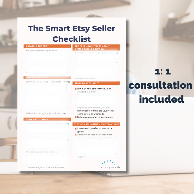 Etsy Seller Checklist + 1:1 Consultation