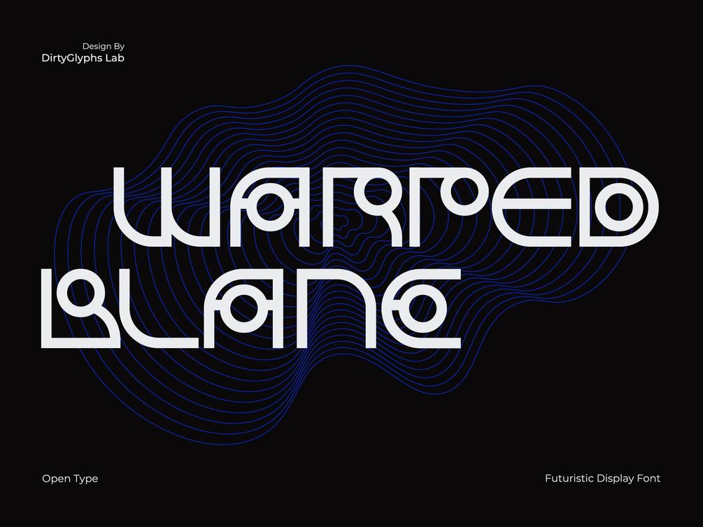 Warped Blanc – Futuristic Space Display Font