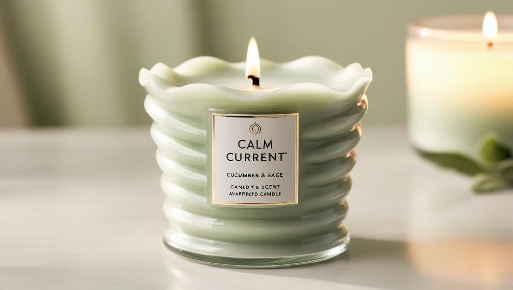 Rippled wave candle