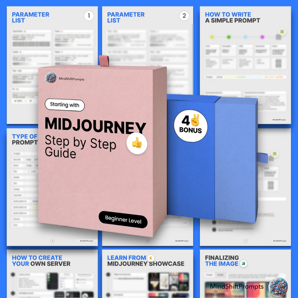 Midjourney Guidebook Prompt Guide eBook AI Art Tutorial How To AI Cheatsheet Beginner Digital ...