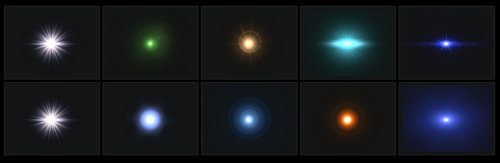 FREE STAR RAYS and FLARES with ALPHA PNG