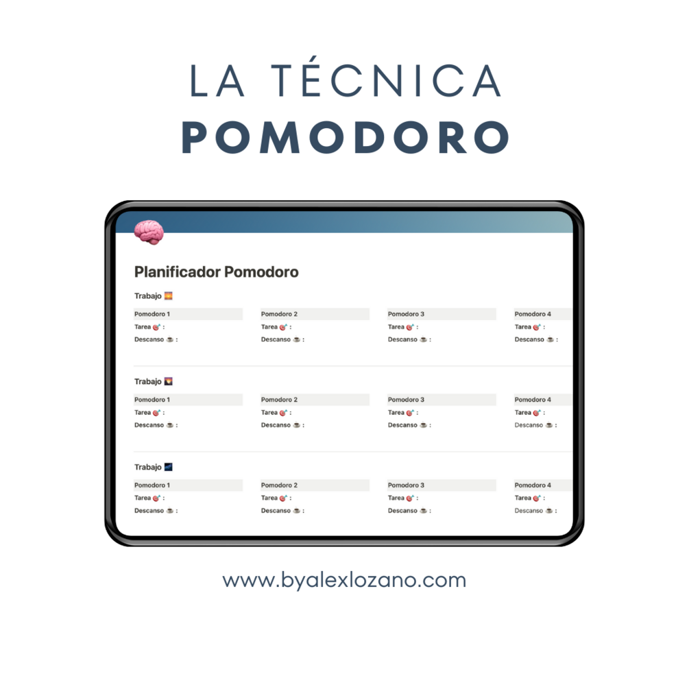 Plantilla Pomodoro (Notion)