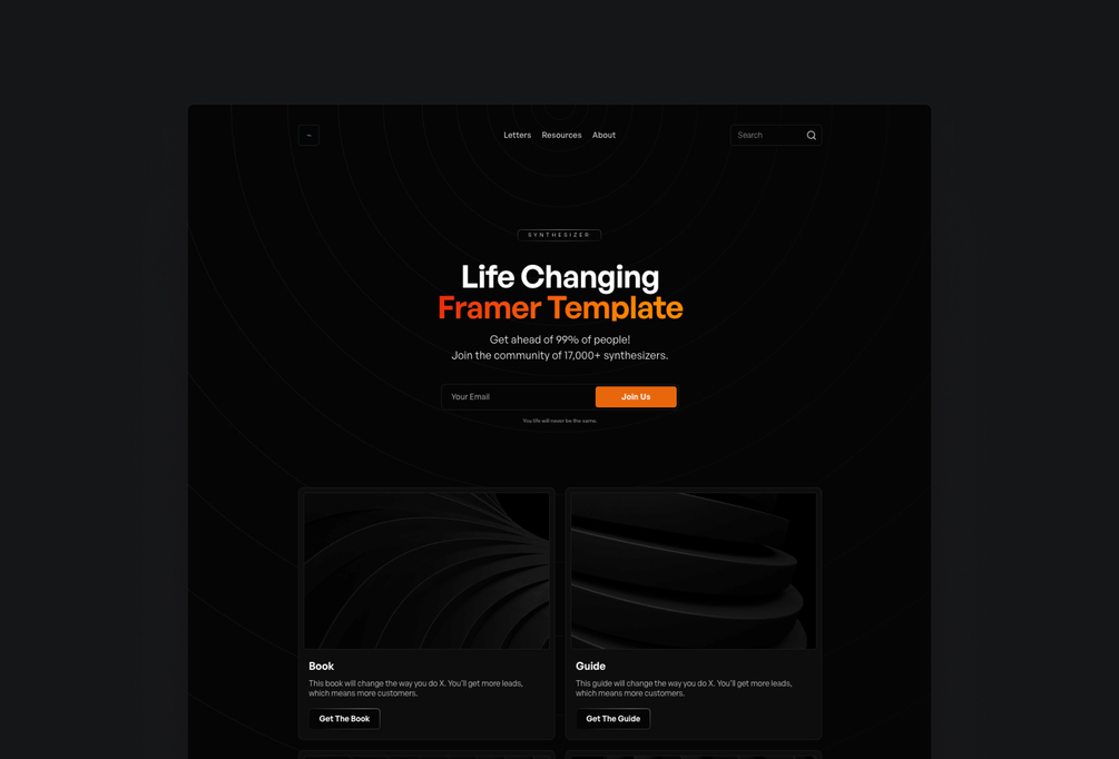 Synthesizer - Framer Website Template