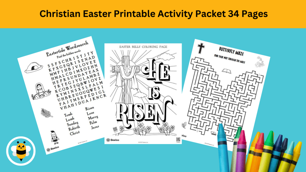 Christian Easter Printable Activity Packet Ages 5-9 (34 Pages)