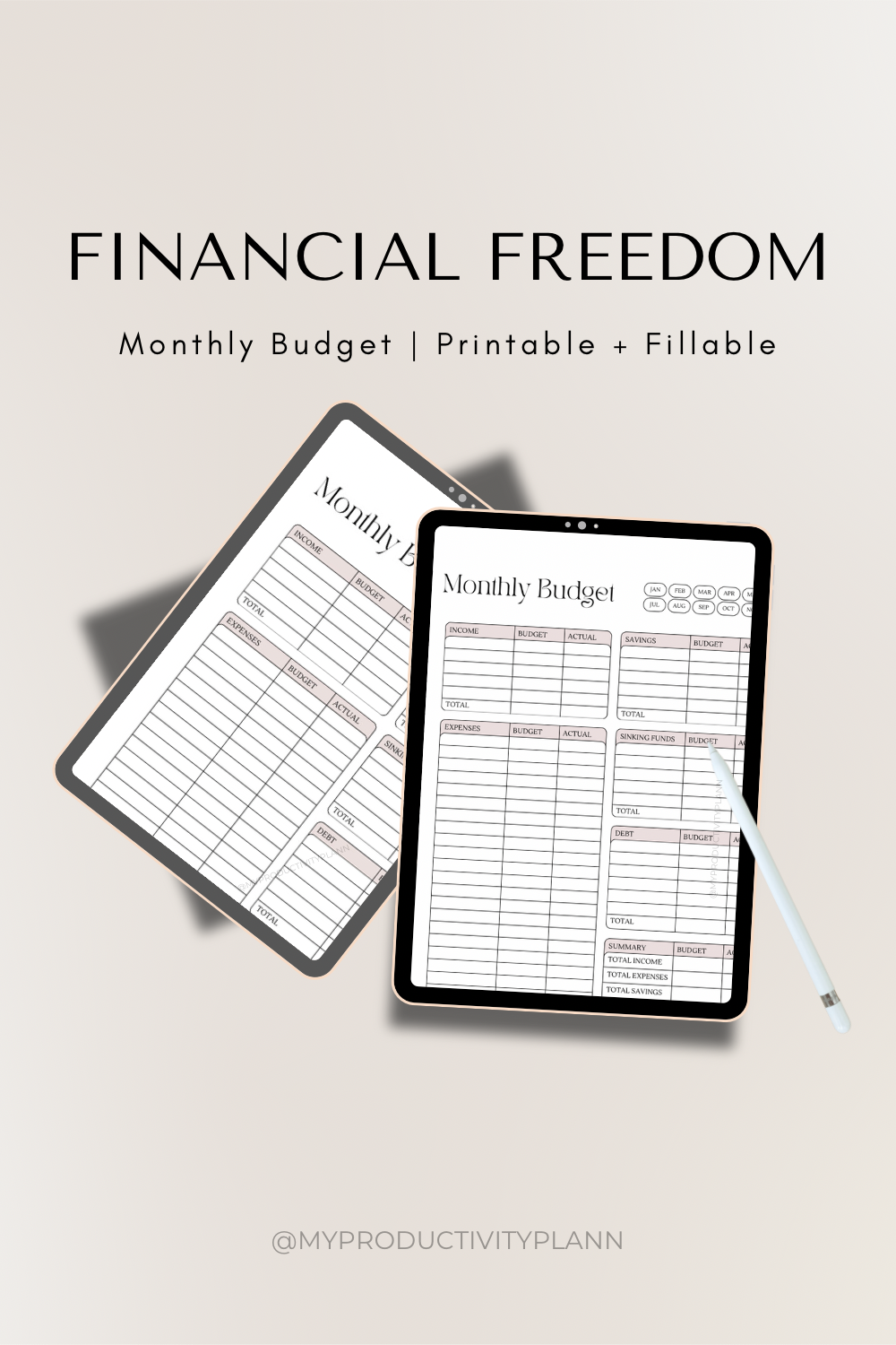 Financial Freedom Monthly Budget