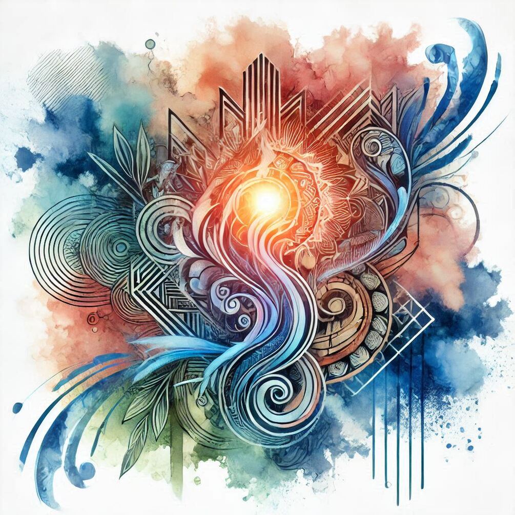 Ethereal Fusion: AI Masterpiece of Tattoo-Art Watercolor