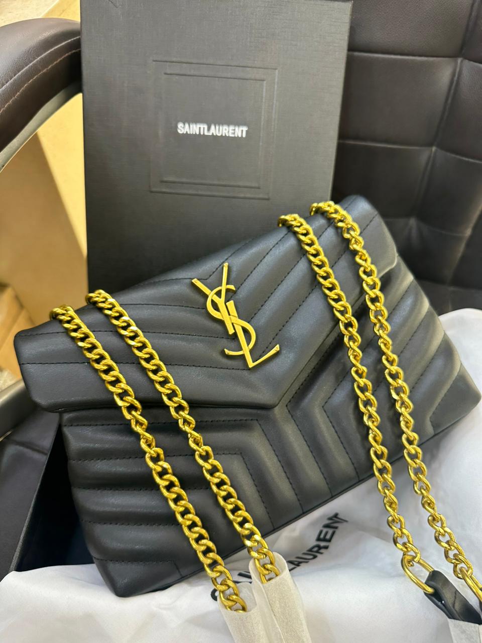 YVES SAINT LAURENT YSL FLAP SOFT LEATHER BAG