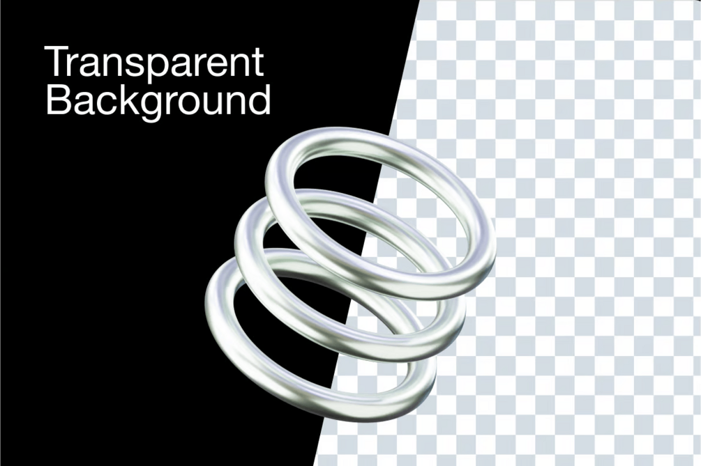 3D Silver Y2K Abstract Shapes