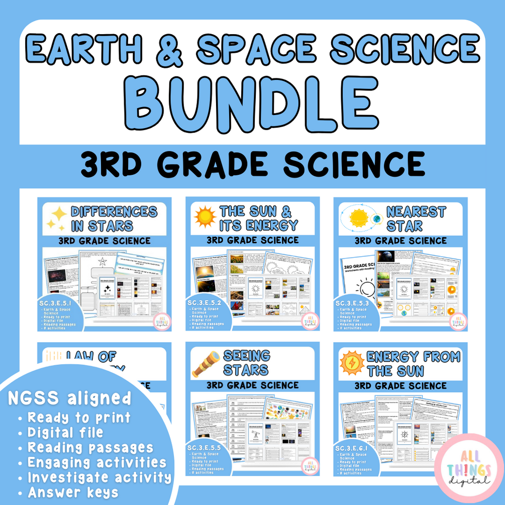 3rd Grade Earth Science BUNDLE Activities & Answer Key - NGSS Aligned