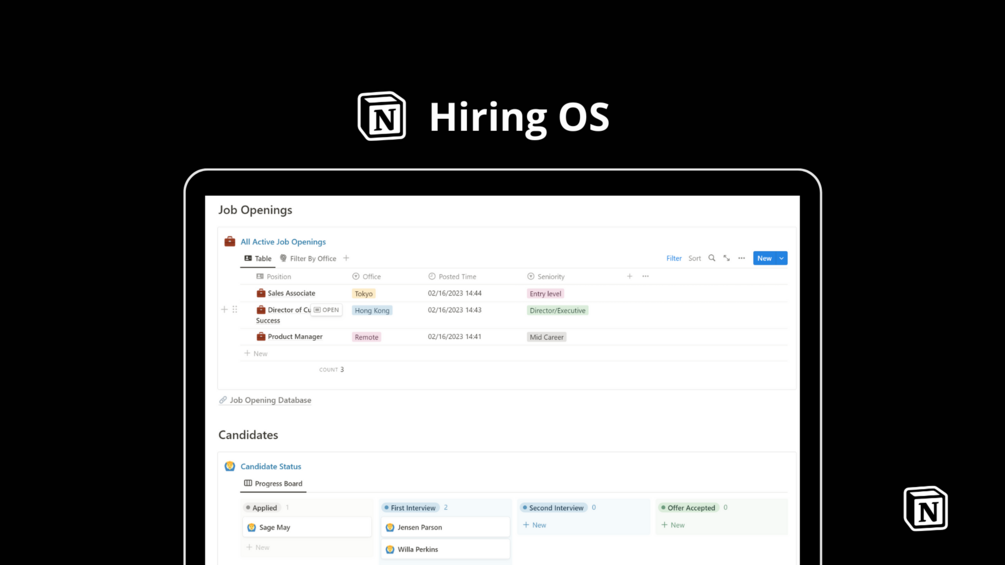 Notion Hiring OS for Recruiters