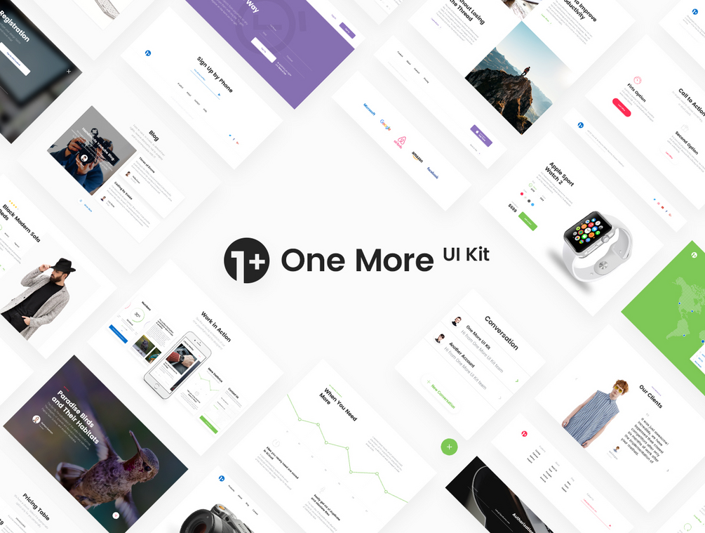 One More UI Kit | 3 Sample Pages Free