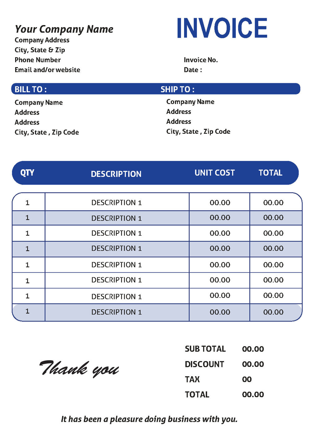 Professional Invoice Template - Fully Editable (PDF & Word)