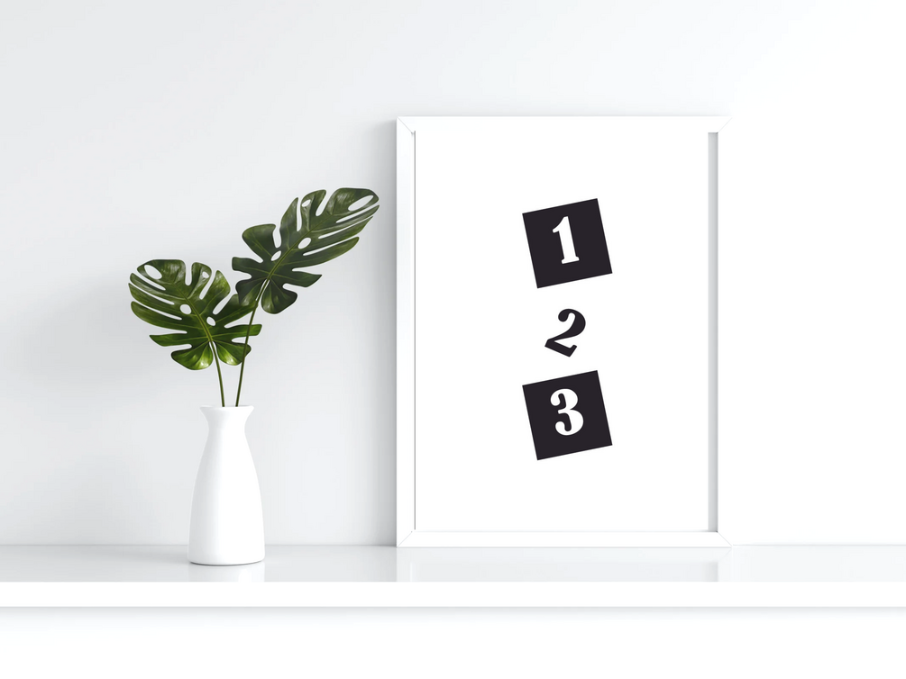 Printable Poster "1 2 3" - High-Quality Digital Art Print